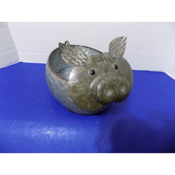 Accents | New Metal Pig Porky Pig Planter Rustic Farm Decor Country ...